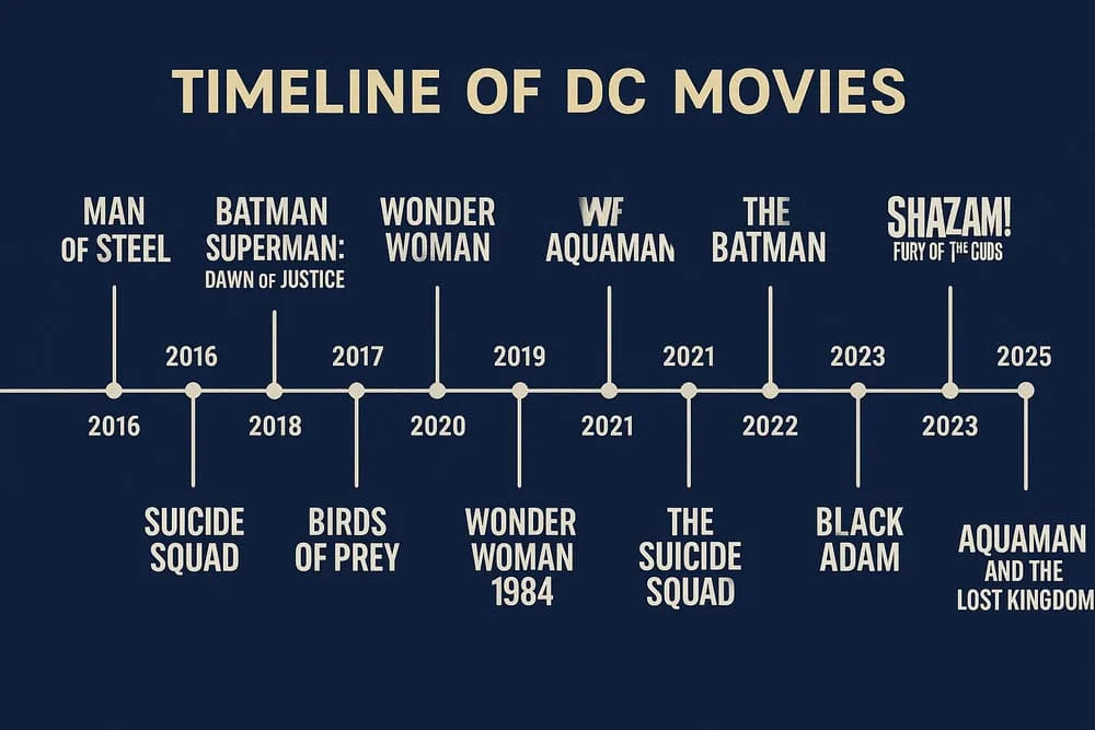 Timeline of Dc Movies