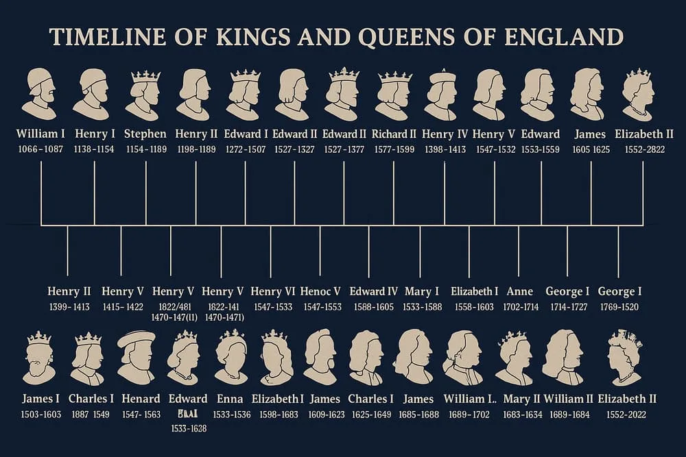 Timeline of Kings and Queens of England